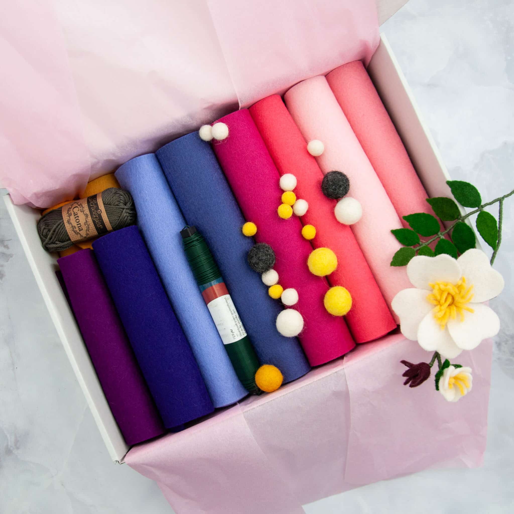 Viltbloemen – Materialen Box – (let op: dit product is zonder boek ...